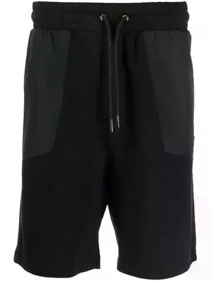 Hugo Drawstring Shorts With Silver-tone Logo Plaque - Black