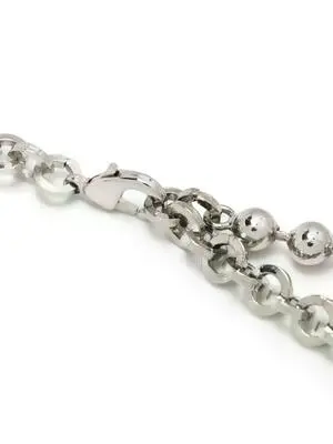 Alessandra Rich Crystal-embellished Fringed Necklace - Silver