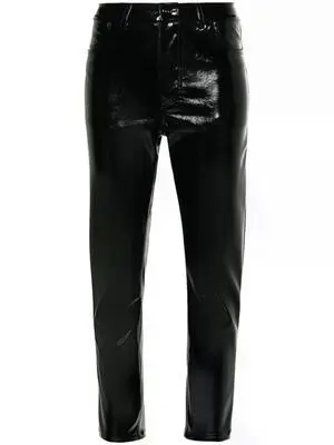 PARLOR Faux-leather Trousers With Patent Finish