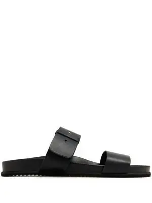 ANCIENT GREEK SANDALS Leather Flat Sandals - Black
