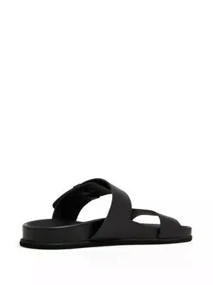 ANCIENT GREEK SANDALS Leather Flat Sandals - Black