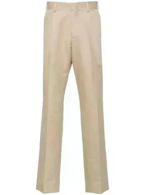 Brioni Pleated Linen-cotton Blend Tailored Trousers