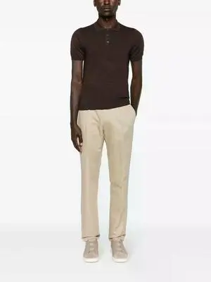 Brioni Pleated Linen-cotton Blend Tailored Trousers