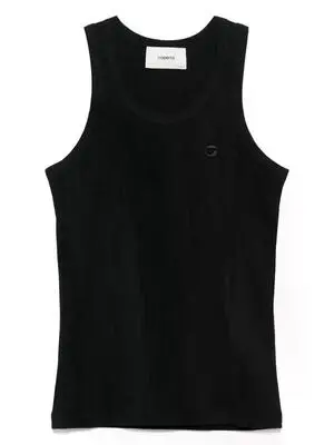 Coperni Organic Cotton Ribbed Tank Top - Black