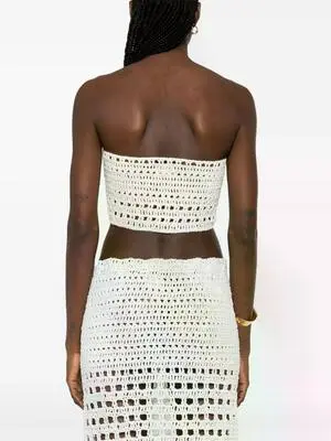 A.M.G. Knitted Crop Top - White