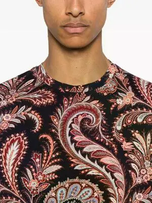 Etro Paisley-print Cotton T-shirt - Blue