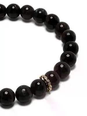 SYDNEY EVAN 14kt Yellow Gold Hypersthene And Diamond Bead Bracelet