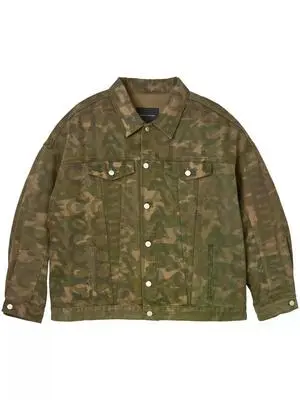 Marc Jacobs Camouflage Print Denim Trucker Jacket