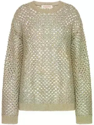 Valentino Garavani Sequinned Open Knit Sweater