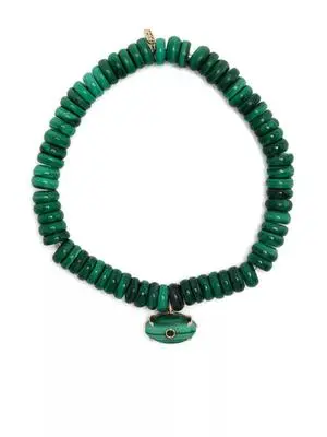 SYDNEY EVAN 14kt Yellow Gold Malachite Beaded Bracelet - Green