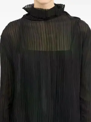MAISON MARGIELA Long Sleeve Plissé Midi Dress