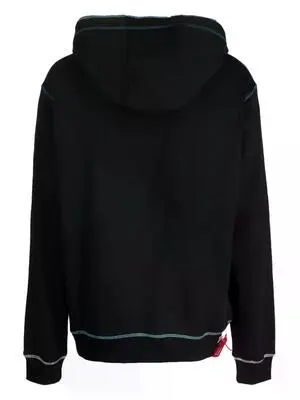 MOSTLY HEARD RARELY SEEN 8-BIT Cotton Hoodie With Bear Motif And Contrast Stitching - Black