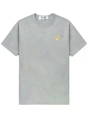 Play Comme Des Garcon Heart Patch Cotton T-shirt - Grey