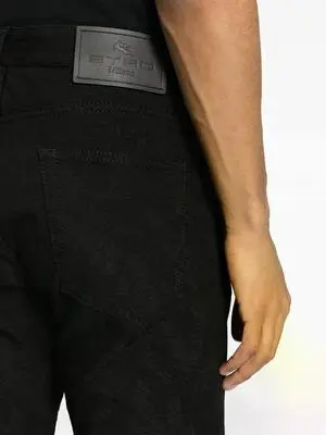 Etro Jacquard Slim-fit Jeans - Black