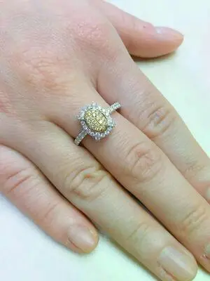 HYT JEWELRY Platinum Diamond Engagement Ring - Silver