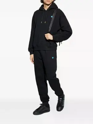 Versace Cotton Embroidered-logo Sweatpants
