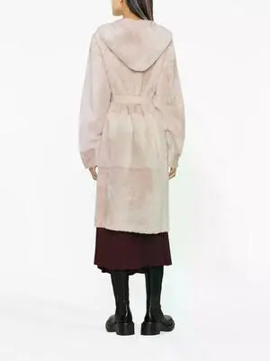 BLANCHA Reversible Belted Shearling Coat
