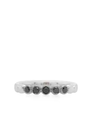 HYT JEWELRY 18kt White Gold Black Diamond Ring - Silver