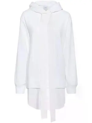 PATOU Cotton Layered Hoodie Dress - White