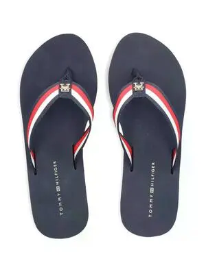 Tommy Hilfiger Signature Strap Wedge Flip-flops - Blue