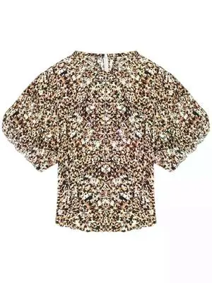 Isabel Marant Étoile Karlita Graphic Print Silk Blend Top