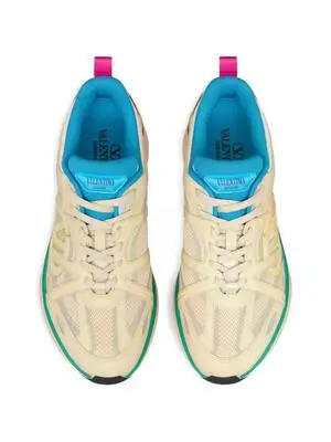 Valentino Garavani Vlogo Easyjog Leather Sneakers - Neutrals