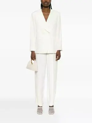 A.M.G. Pleated Tailored Trousers - White