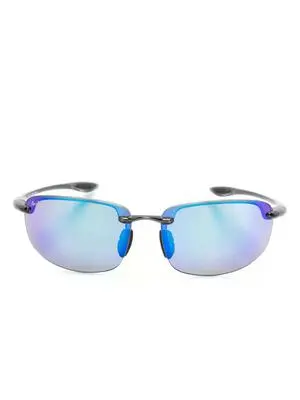 Maui Jim Maui Jim Ho'okipa Mirrored Lenses Oval-Frame Sunglasses Grey