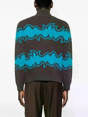 BLUEMARBLE Jacquard Zip-up Cardigan