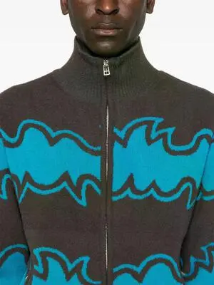 BLUEMARBLE Jacquard Zip-up Cardigan