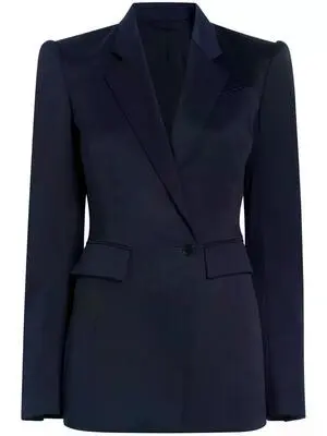 Another Tomorrow Double-breasted Merino Wool Blazer - Blue