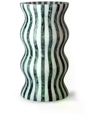 EDITIONS MILANO Versilia Striped Marble Vase - Green