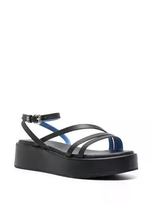 Tommy Hilfiger Leather Platform Sandals - Black
