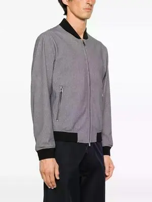 BOSS Houndstooth-print Zip-up Bomber Jacket