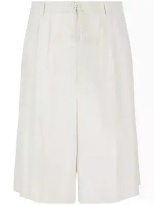 Gcds Logo-embroidered Pleated Bermuda Shorts