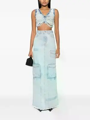 Gcds Cargo Maxi Denim Skirt