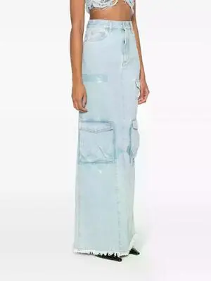 Gcds Cargo Maxi Denim Skirt