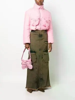 Gcds Maxi Denim Cargo Skirt