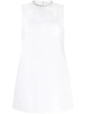 AREA Crystal-embellished Heart Mini Dress - White