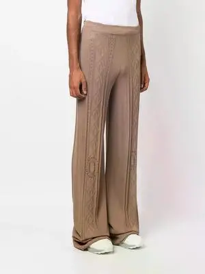 MARINE SERRE Pointelle Knit Flared Trousers