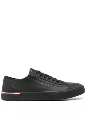 Tommy Hilfiger Logo Print Leather Sneakers