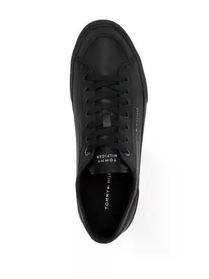 Tommy Hilfiger Logo Print Leather Sneakers