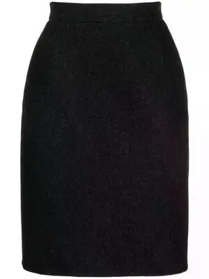 JIL SANDER High-waisted Herringbone Wool-cashmere Blend Skirt