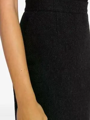 JIL SANDER High-waisted Herringbone Wool-cashmere Blend Skirt