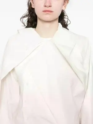YEHUAFAN Asymmetric Cotton-silk Shirt