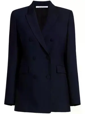 Another Tomorrow Double-breasted Merino Wool Blazer - Blue