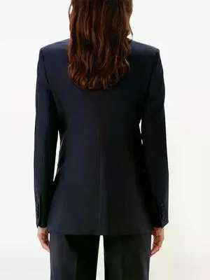 Another Tomorrow Double-breasted Merino Wool Blazer - Blue