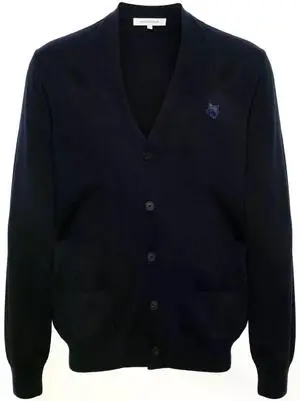 Maison Kitsuné Chillax Fox Wool Cardigan - Blue