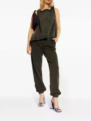 Attico Drawstring Cotton Tank Top - Grey