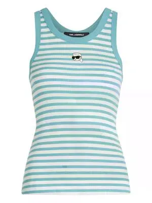 Karl Lagerfeld Ribbed Striped Tank Top